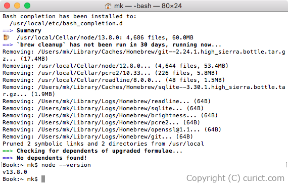 [Node.js][Homebrew]macOSへインストールした Node.js をアップデートする